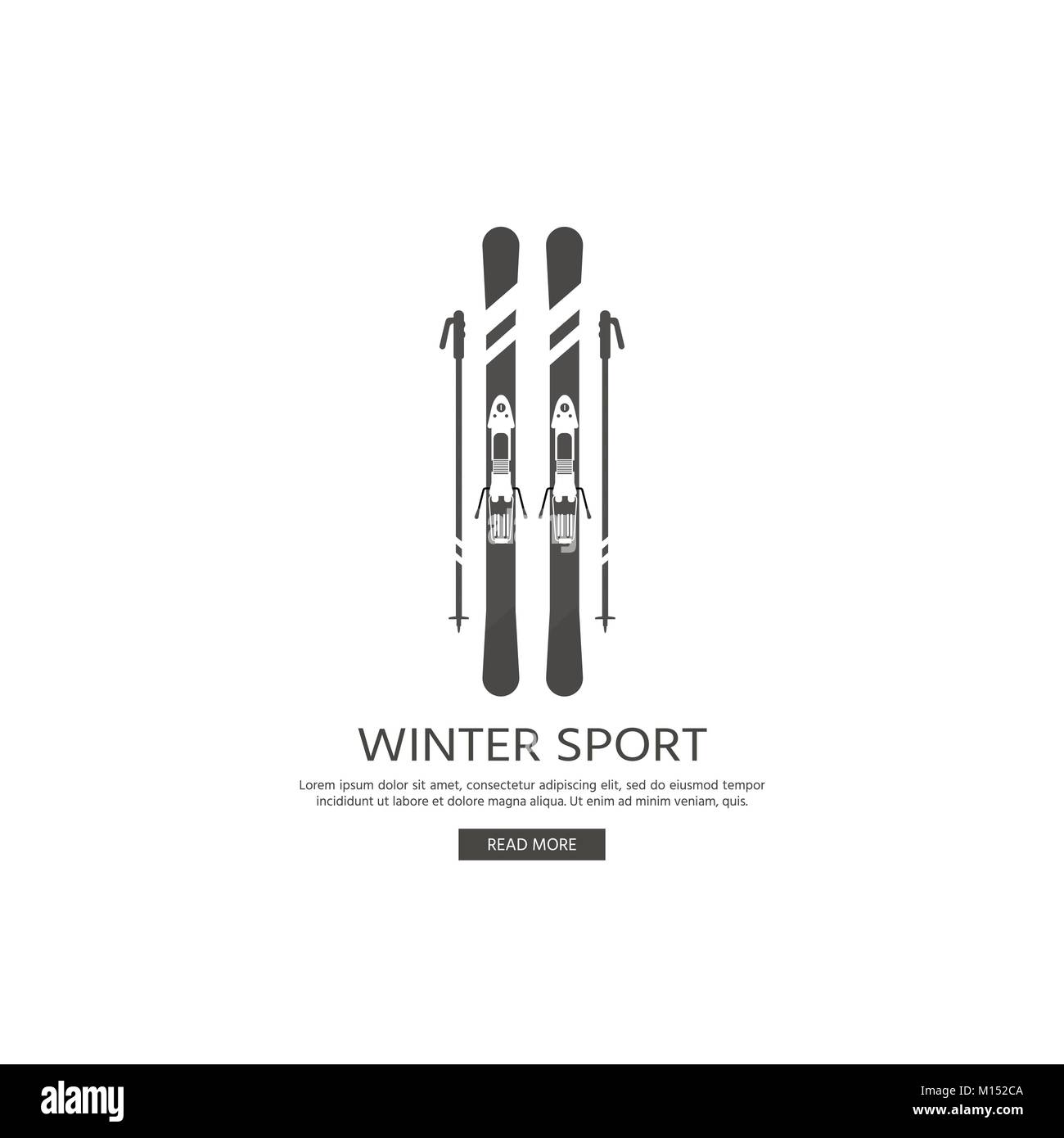 Winter sport icons collection. Skiing and snowboarding set equipment ...