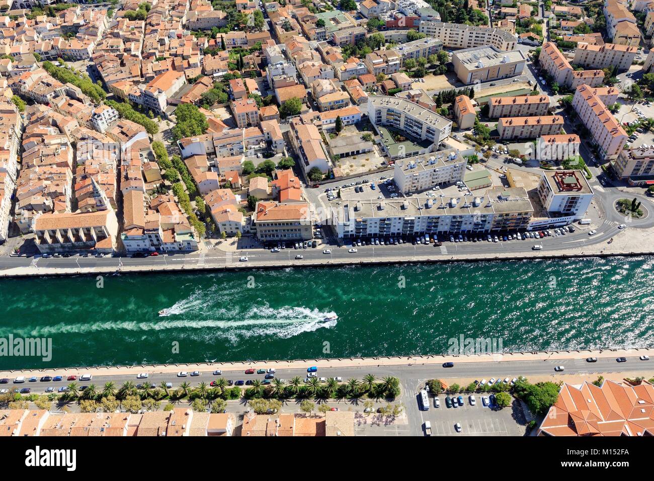 France, Bouches du Rhone, Martigues, Caronte channel (aerial view Stock Photo - Alamy