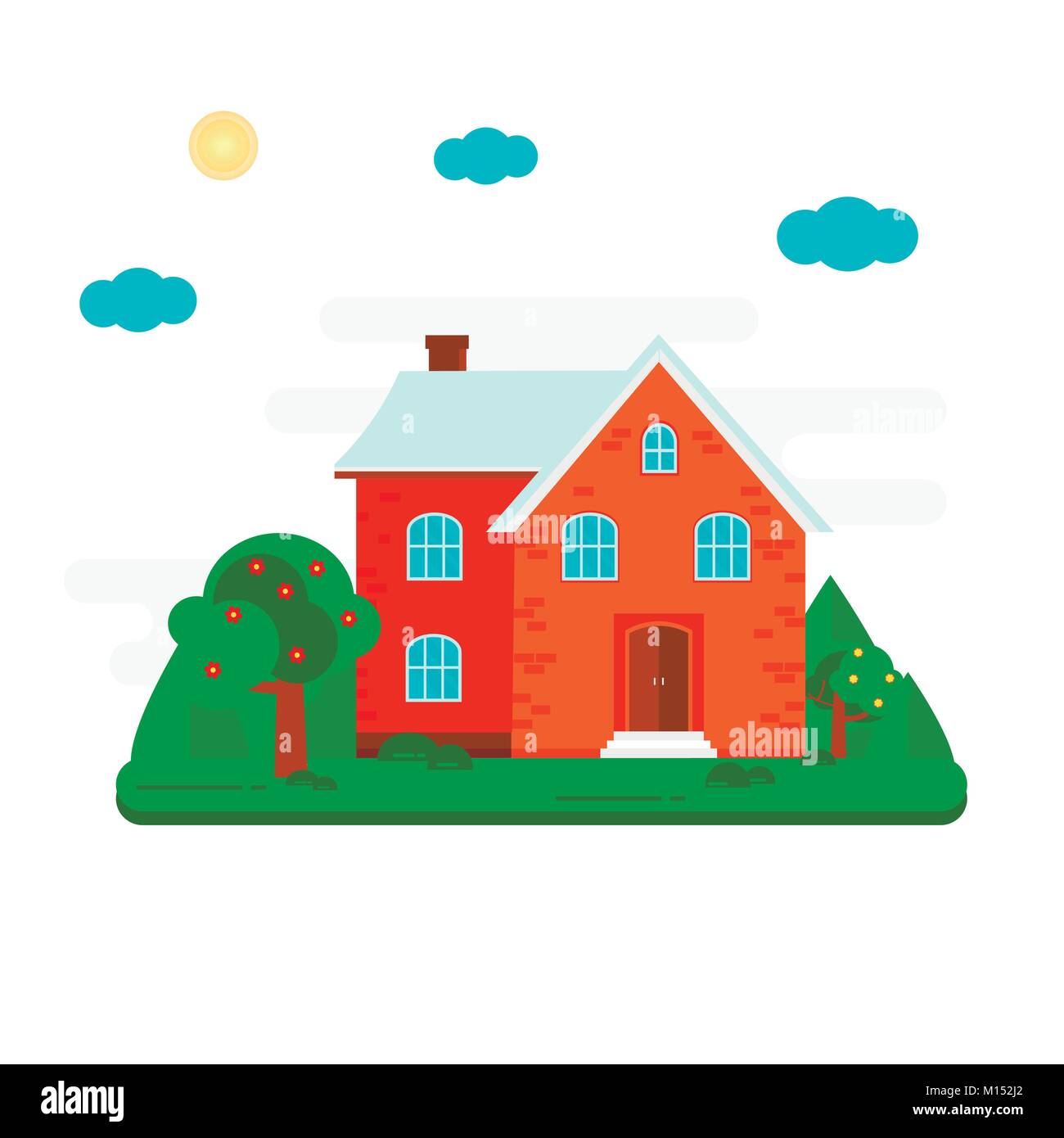 Spring country house Stock Vector Images - Alamy