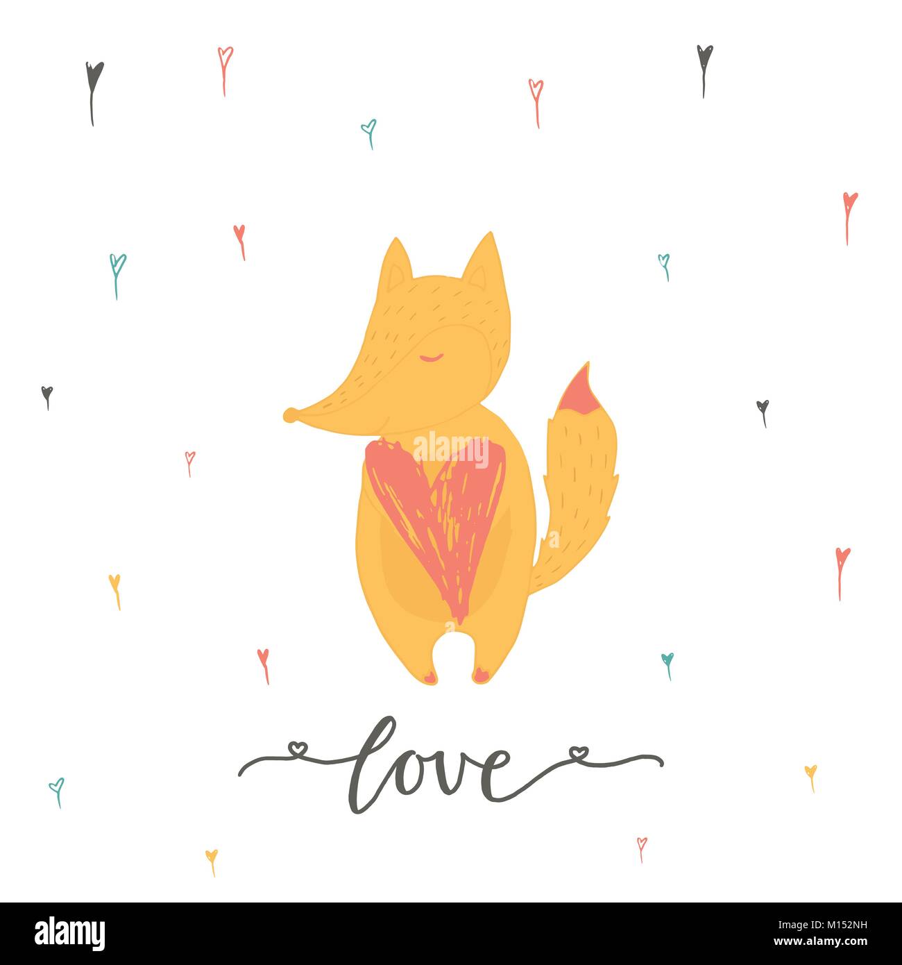 Love fox valentines day Stock Vector Images - Alamy