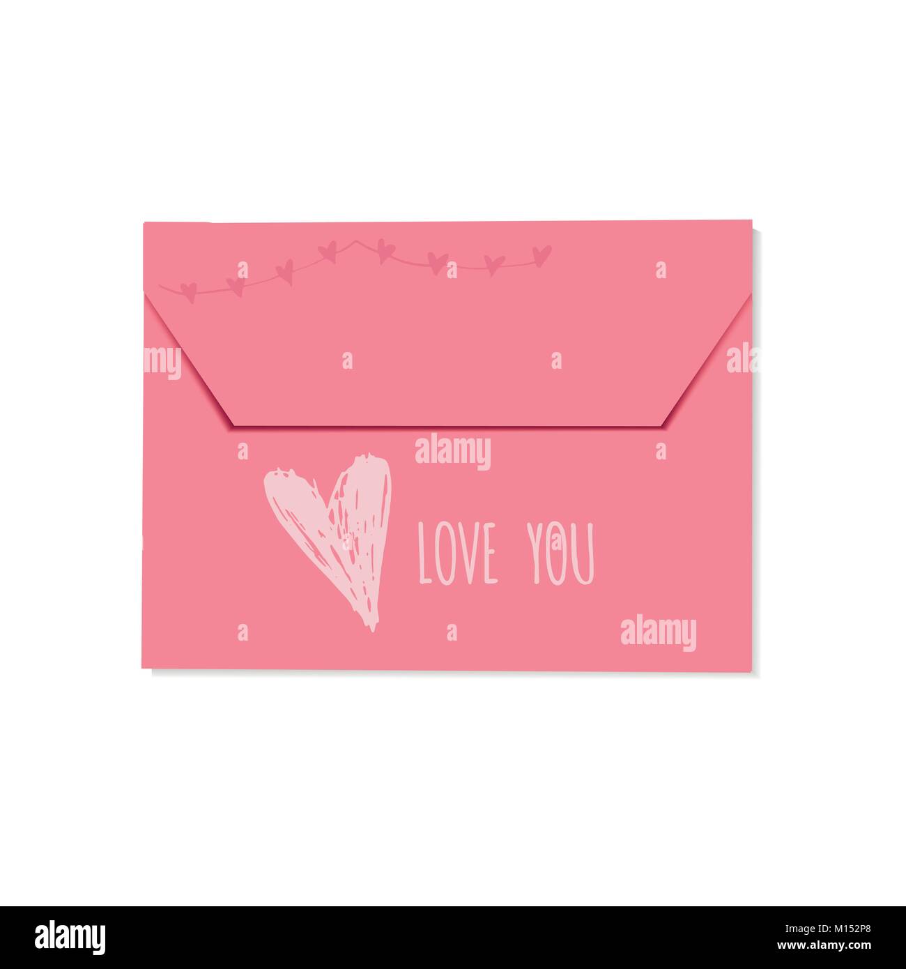 Lovely Valentines day gift card with envelope heart and lettering love ...