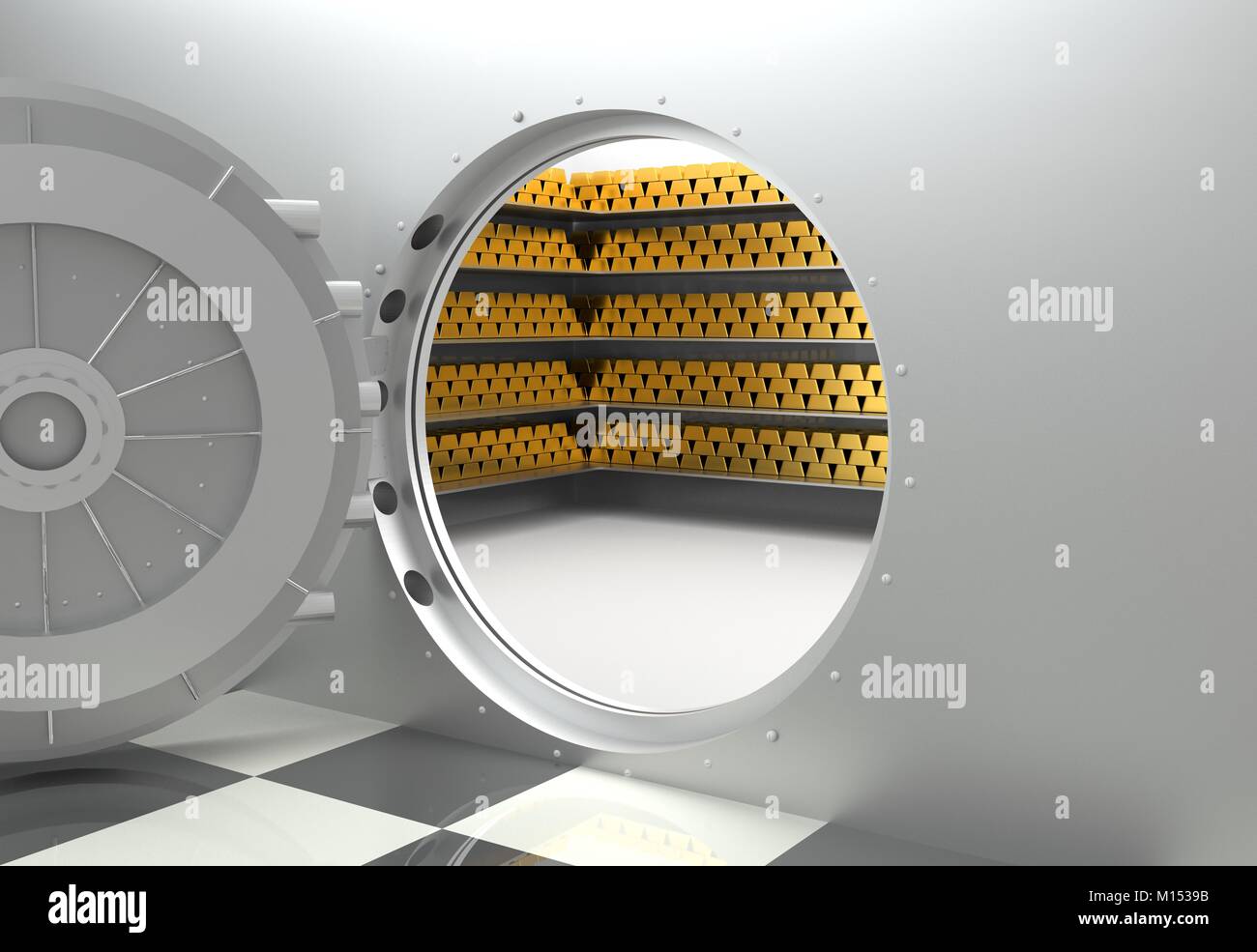 Bank vault door opened Stock Photo - Alamy