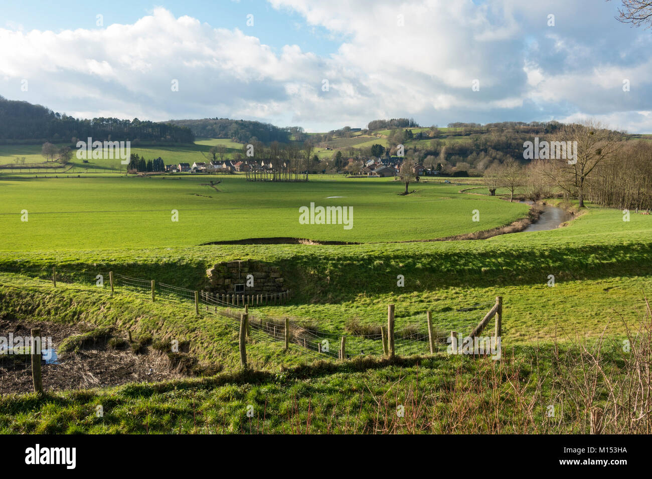 Typical countryside of dutch Zuid Limburg, with rolling hills, southern ...