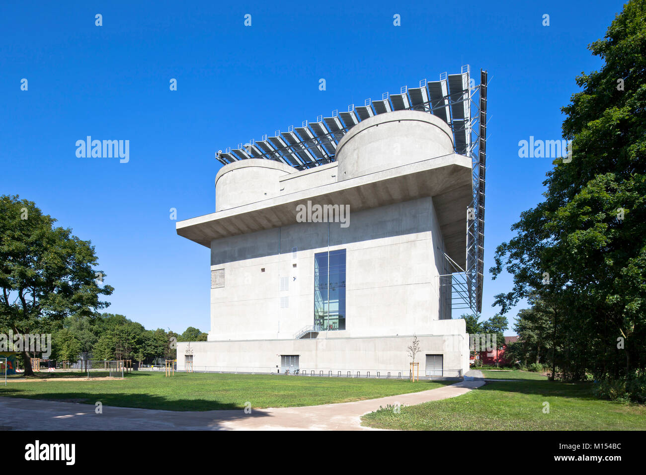 "Energiebunker" in Hamburg-Wilhelmsburg. A WW II-Bunker converted to an ...