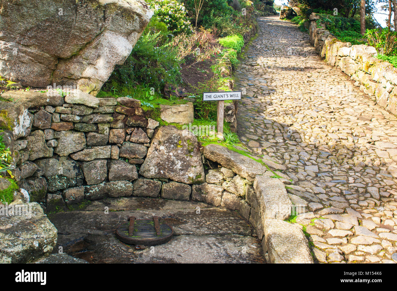 The Giants Well on the path leading up to St. Michael's Mount, Cornwall ...