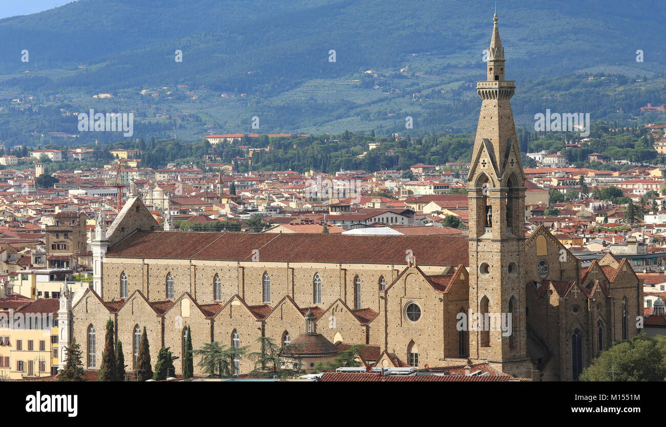 Panoramic view of Church of Holy Cross in Florence called Chiesa di ...