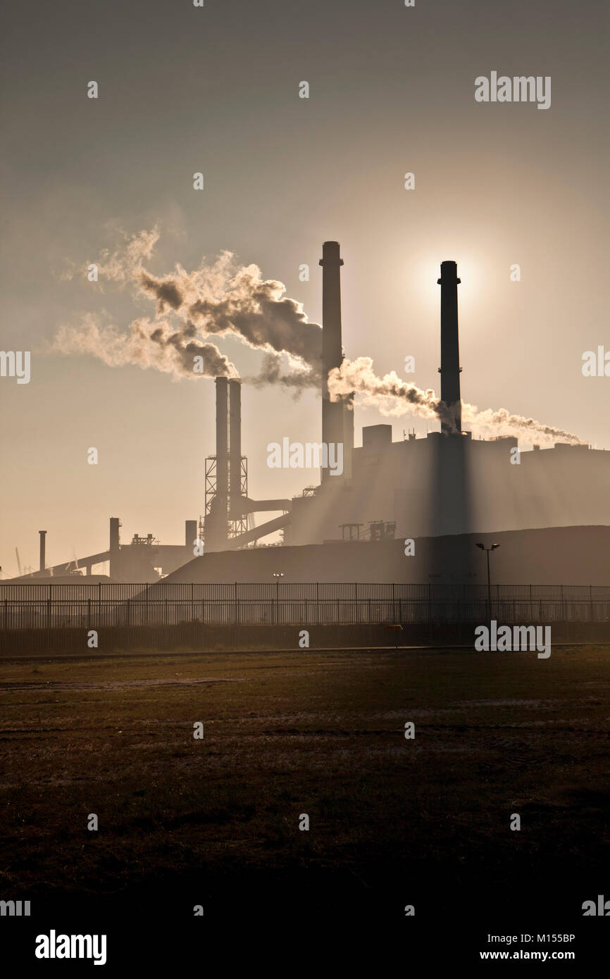 The Netherlands, Rotterdam, Port, E-on Power plant Stock Photo - Alamy