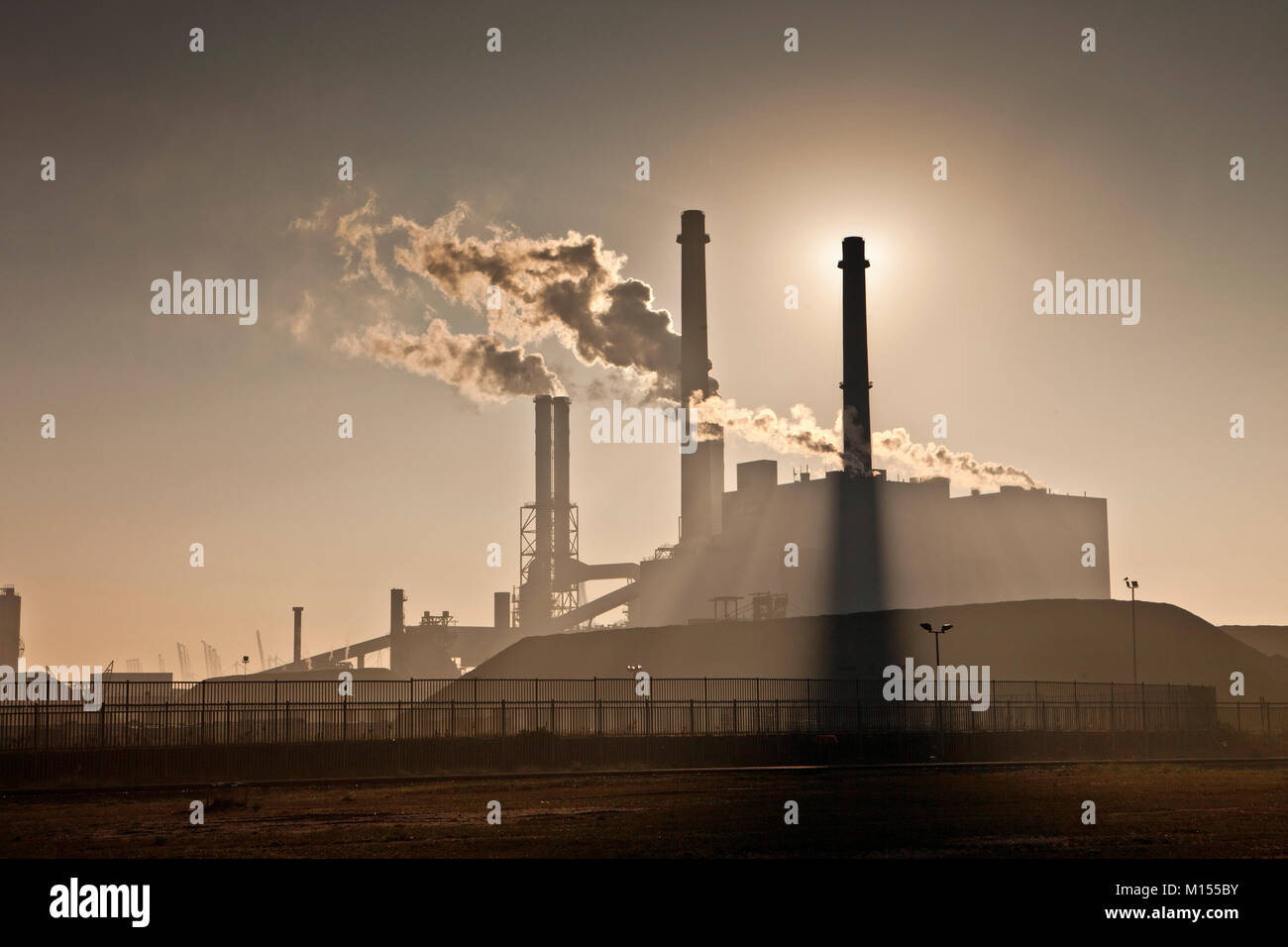 The Netherlands, Rotterdam, Port, Power plant Stock Photo - Alamy
