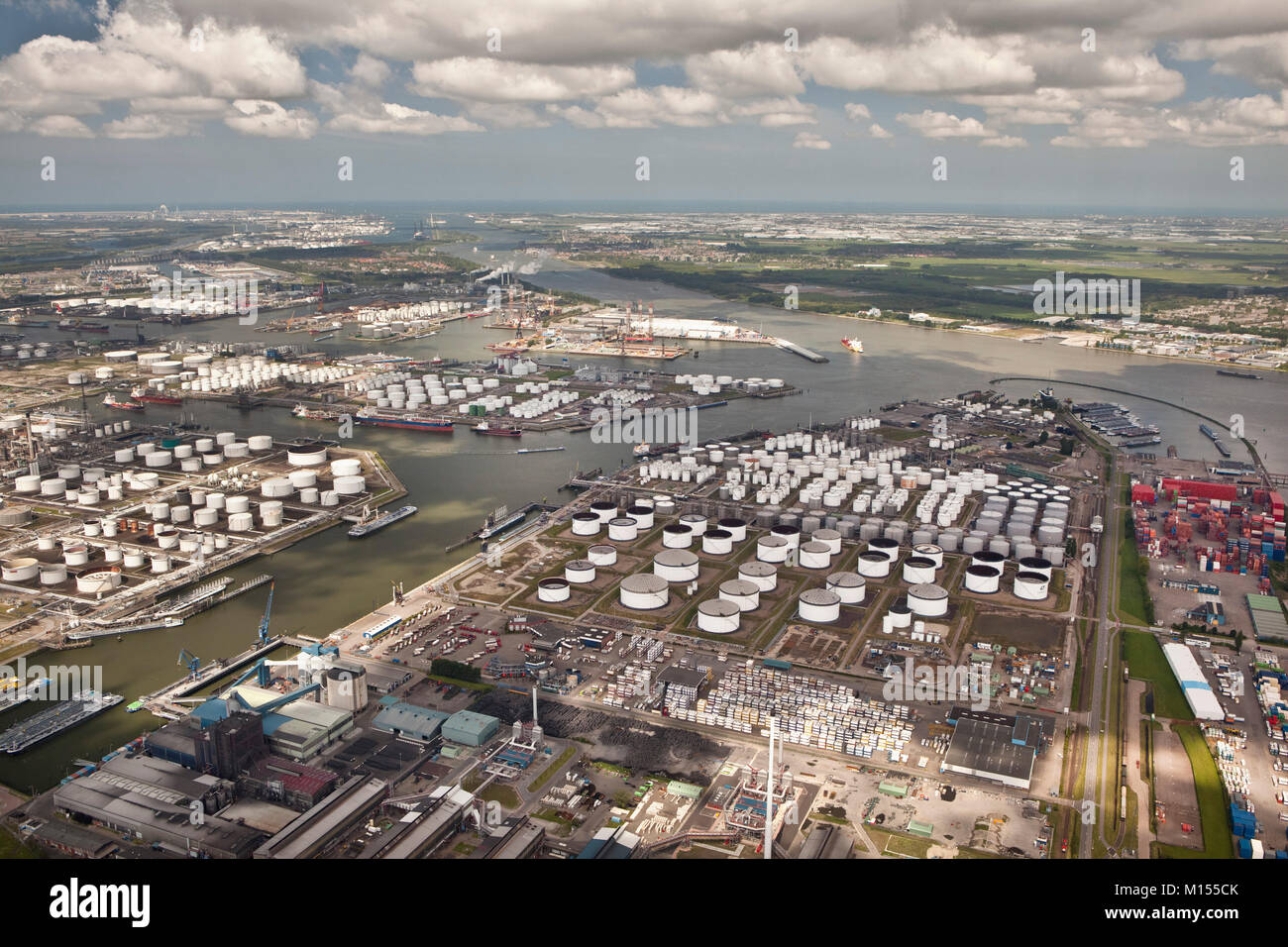 The Netherlands, Rotterdam, Port. Oil storage. Aerial Stock Photo - Alamy