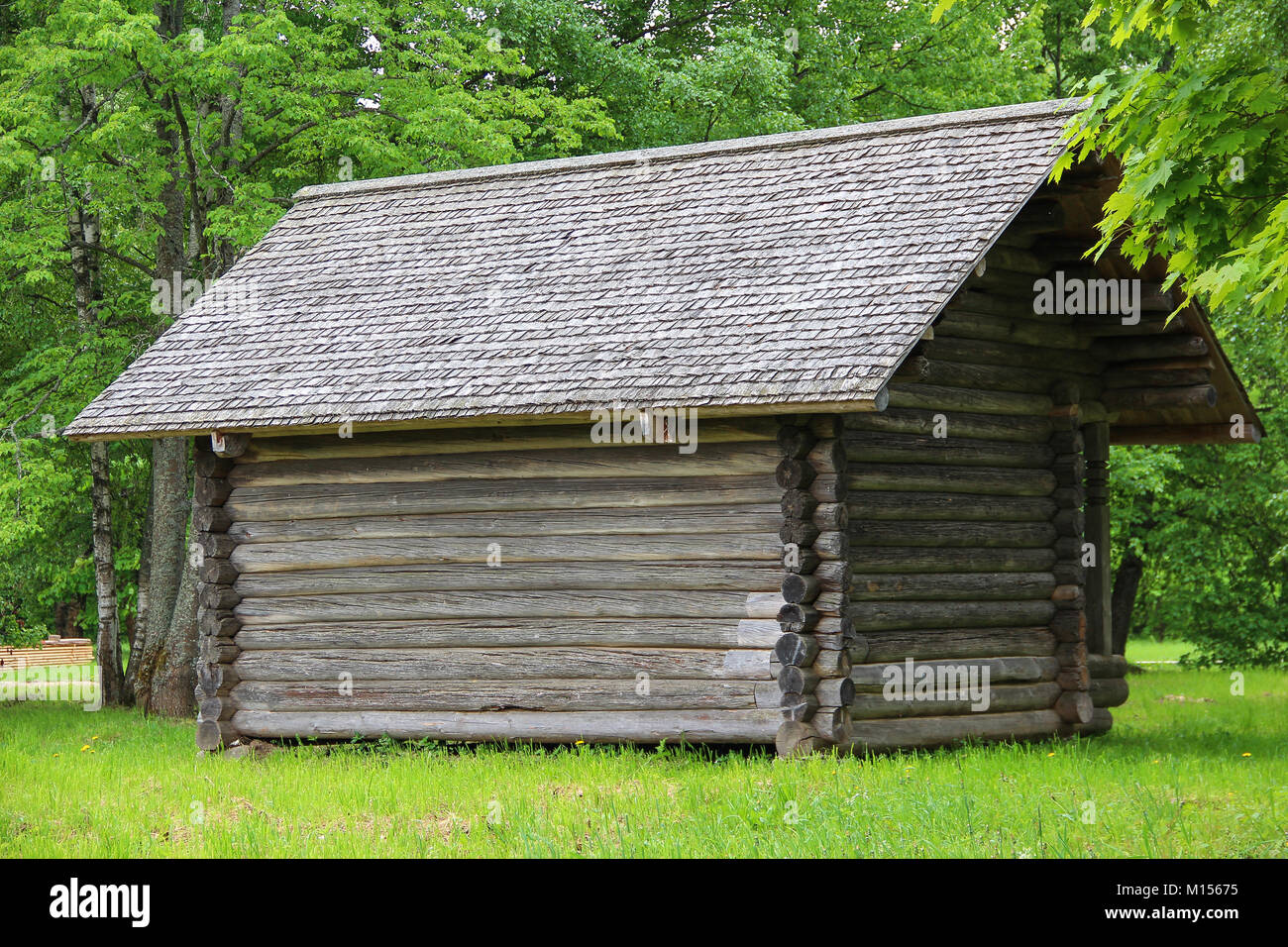 The ancient wooden house (the barn/shed) in village Stock Photo - Alamy
