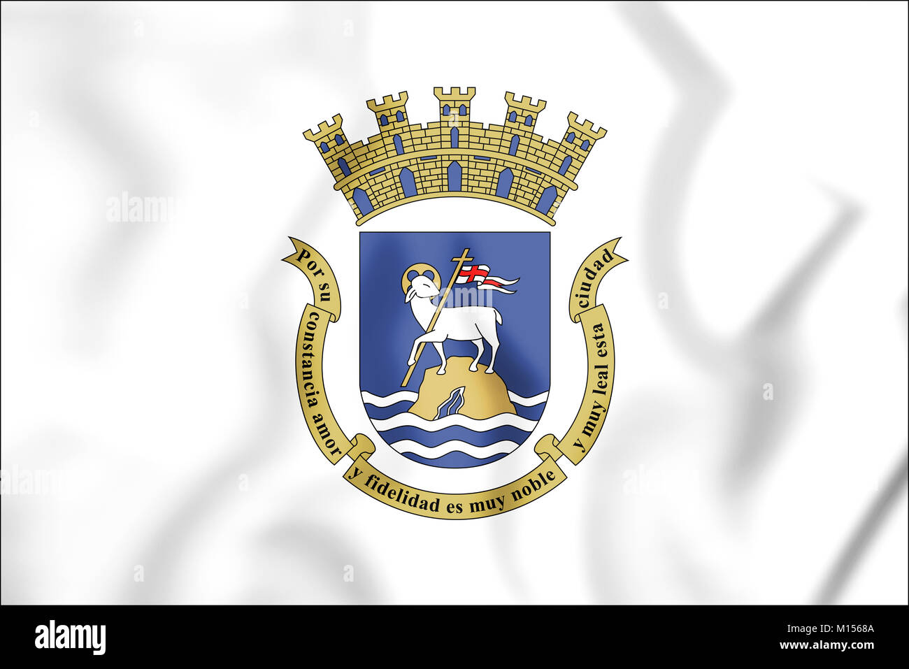 3D Flag of San Juan, Puerto Rico. 3D Illustration Stock Photo - Alamy