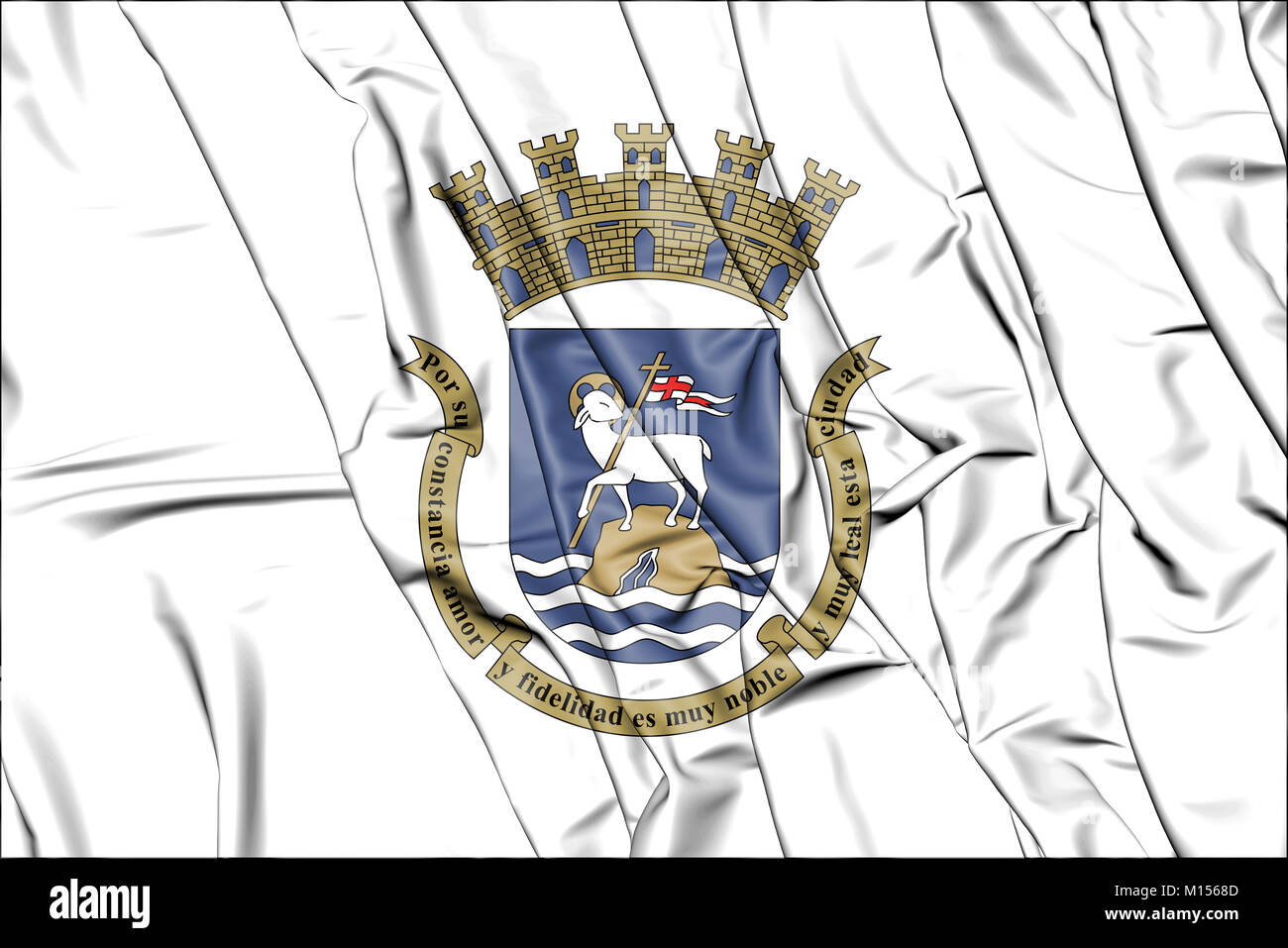 3D Flag of San Juan, Puerto Rico. 3D Illustration Stock Photo - Alamy
