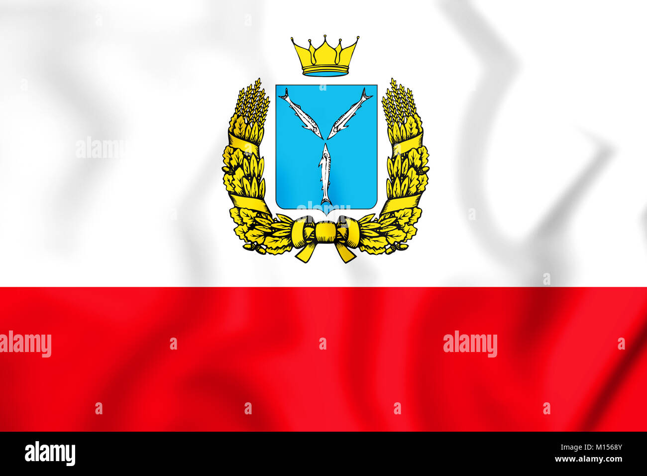 3D Flag of Saratov Oblast, Russia. 3D Illustration Stock Photo - Alamy