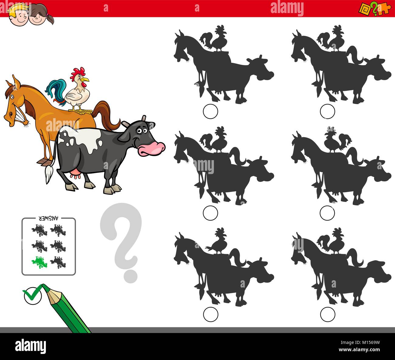 Cartoon Illustration of Finding the Shadow without Differences ...