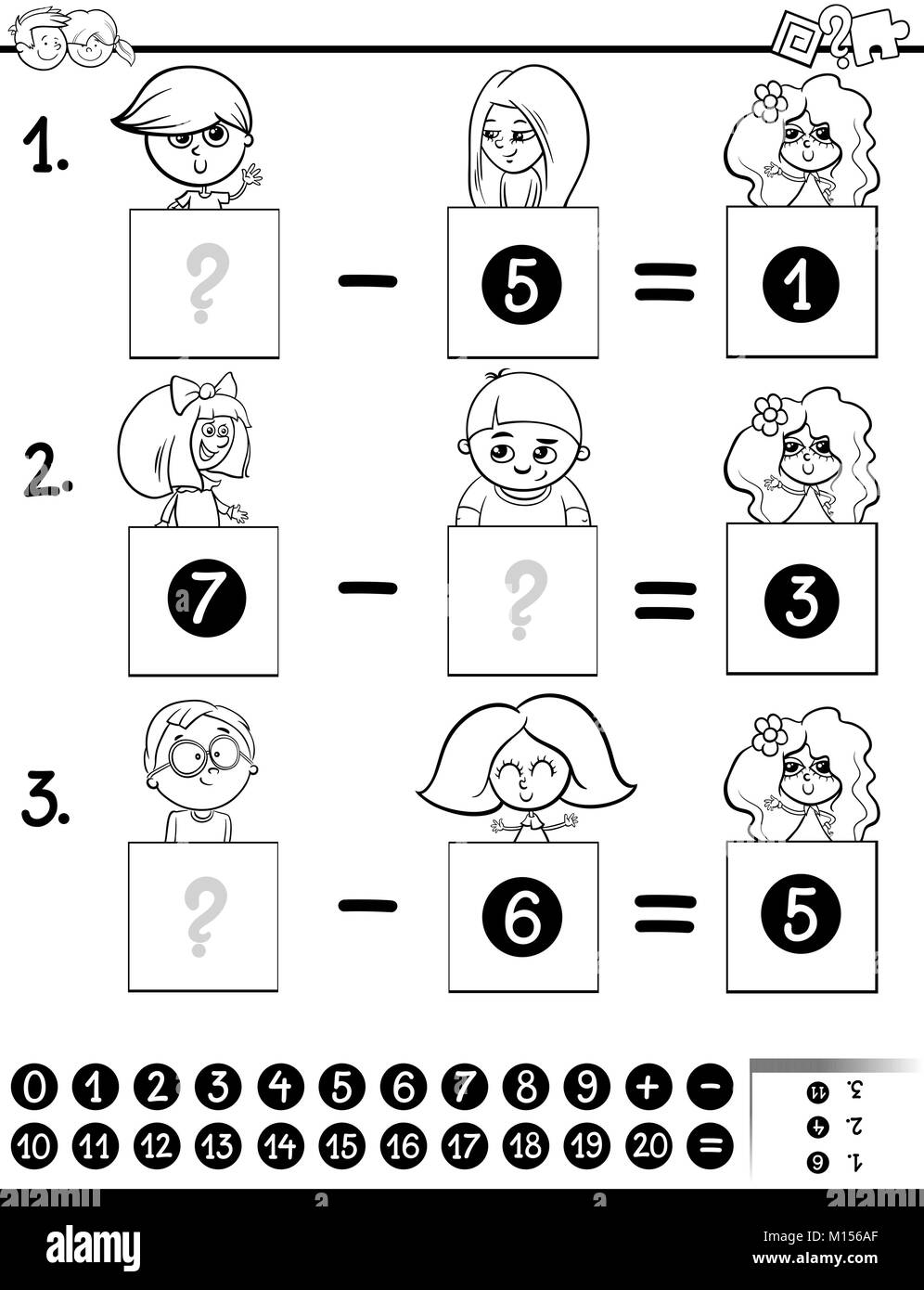 Subtraction cartoon Black and White Stock Photos & Images - Alamy