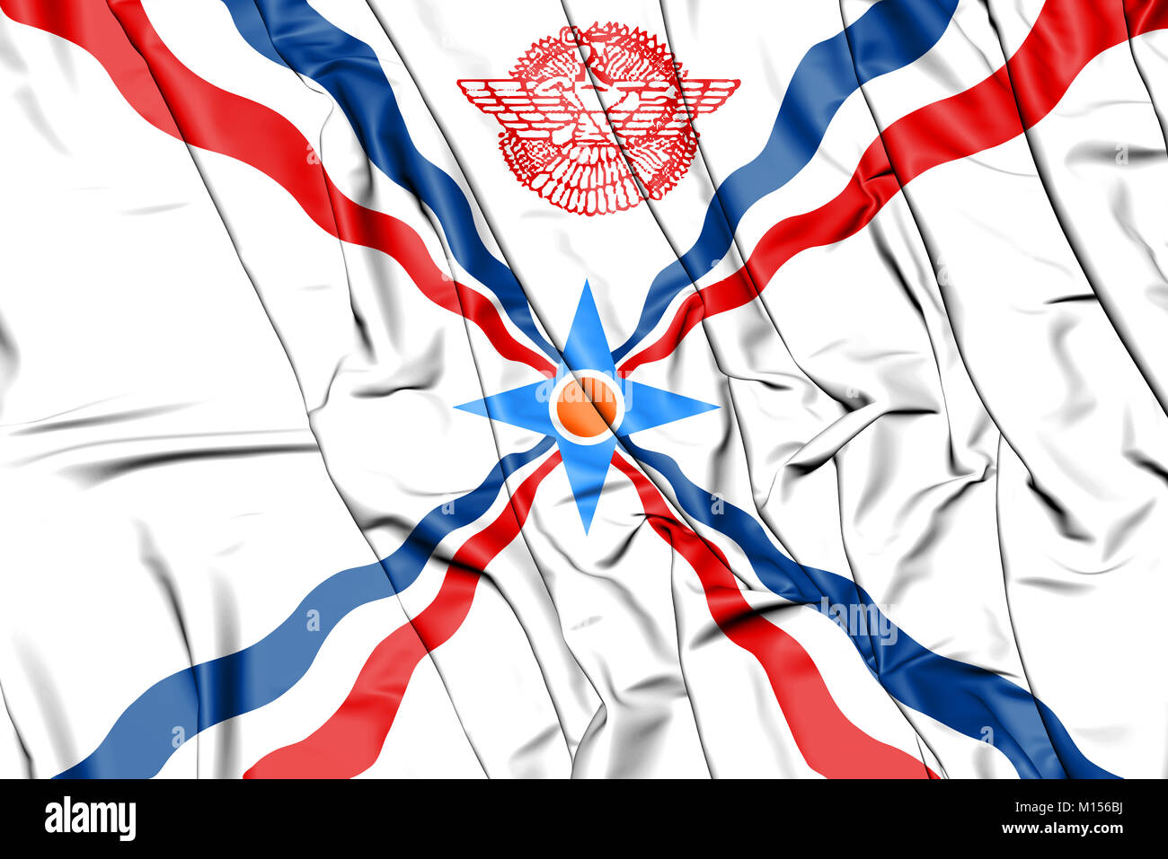 3D Flag of the Assyria. 3D Illustration Stock Photo - Alamy