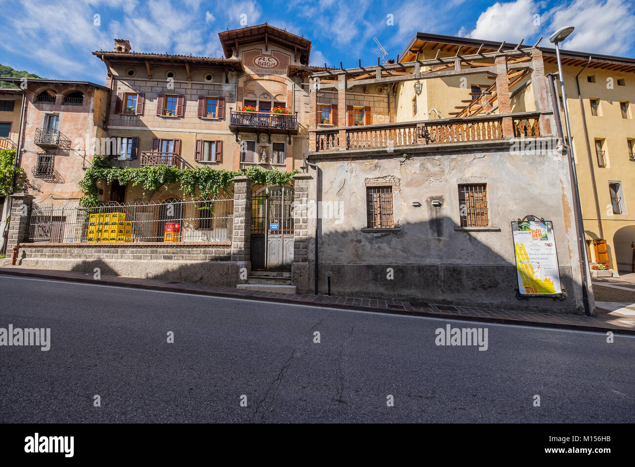 A view of the village of Lavenone, Italy. Lavenone is a town in the ...