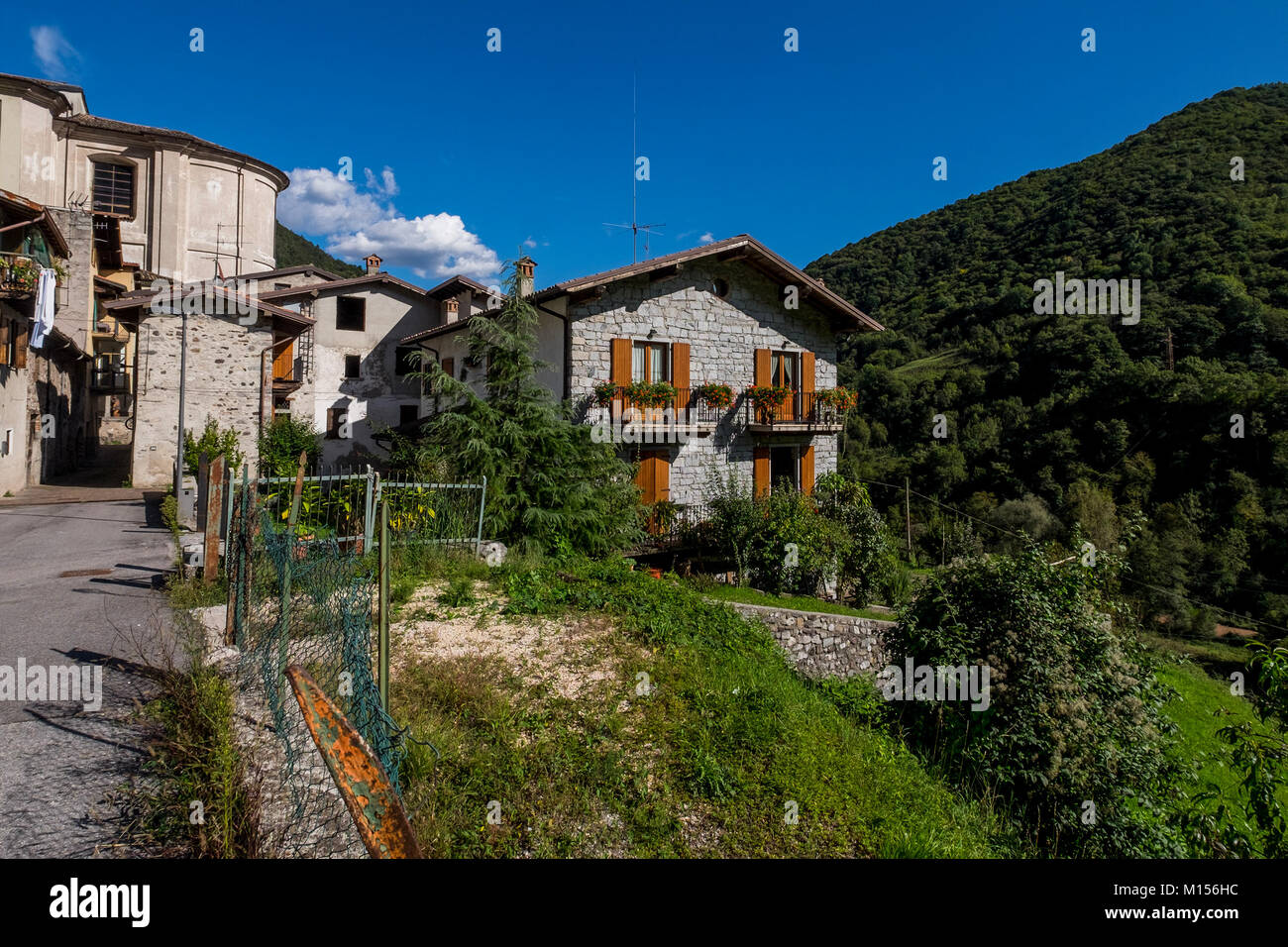 A view of the village of Lavenone, Italy. Lavenone is a town in the ...