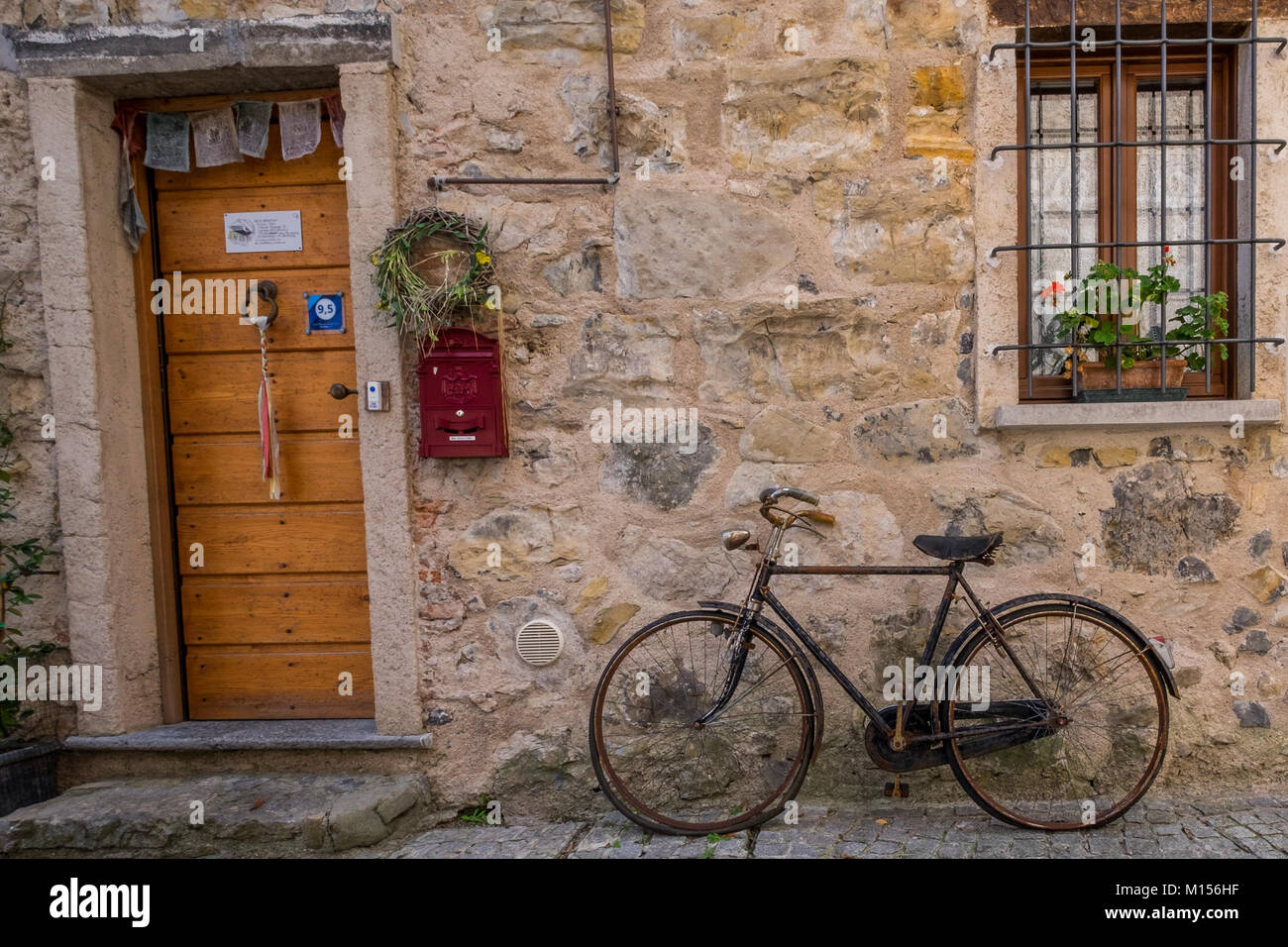 A view of the village of Lavenone, Italy. Lavenone is a town in the ...