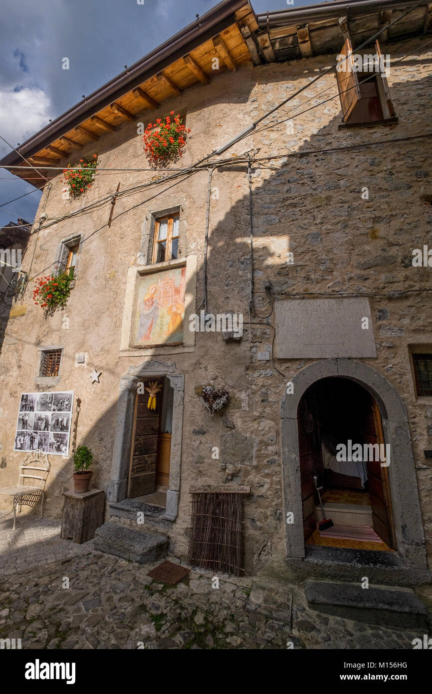 A view of the village of Lavenone, Italy. Lavenone is a town in the ...