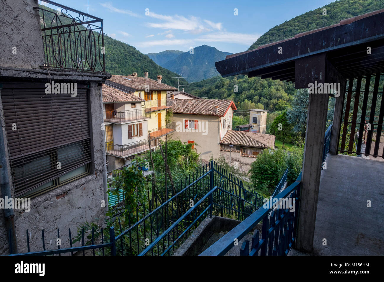 A view of the village of Lavenone, Italy. Lavenone is a town in the ...