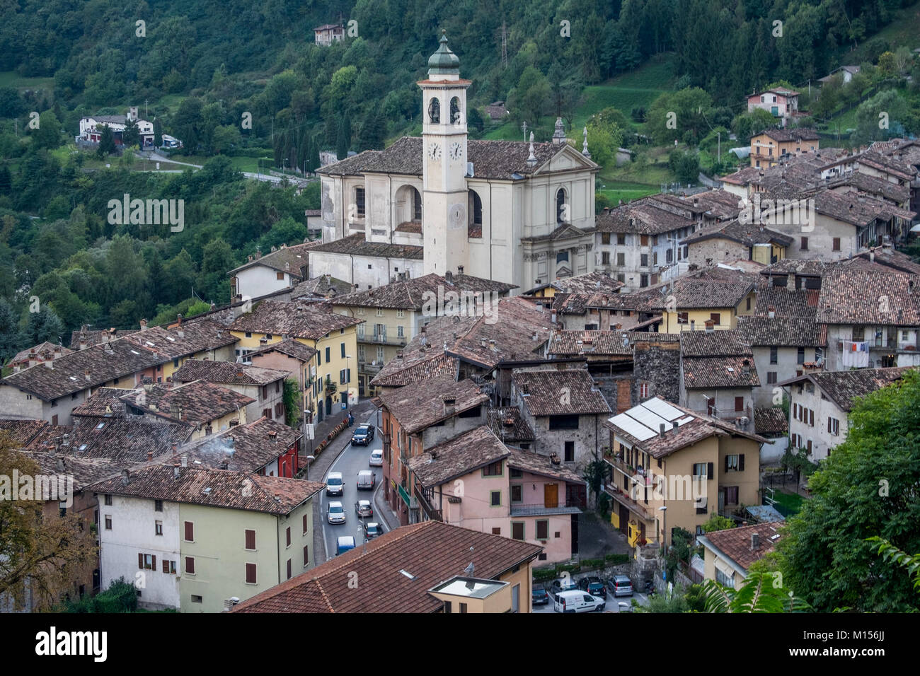 A view of the village of Lavenone, Italy. Lavenone is a town in the ...
