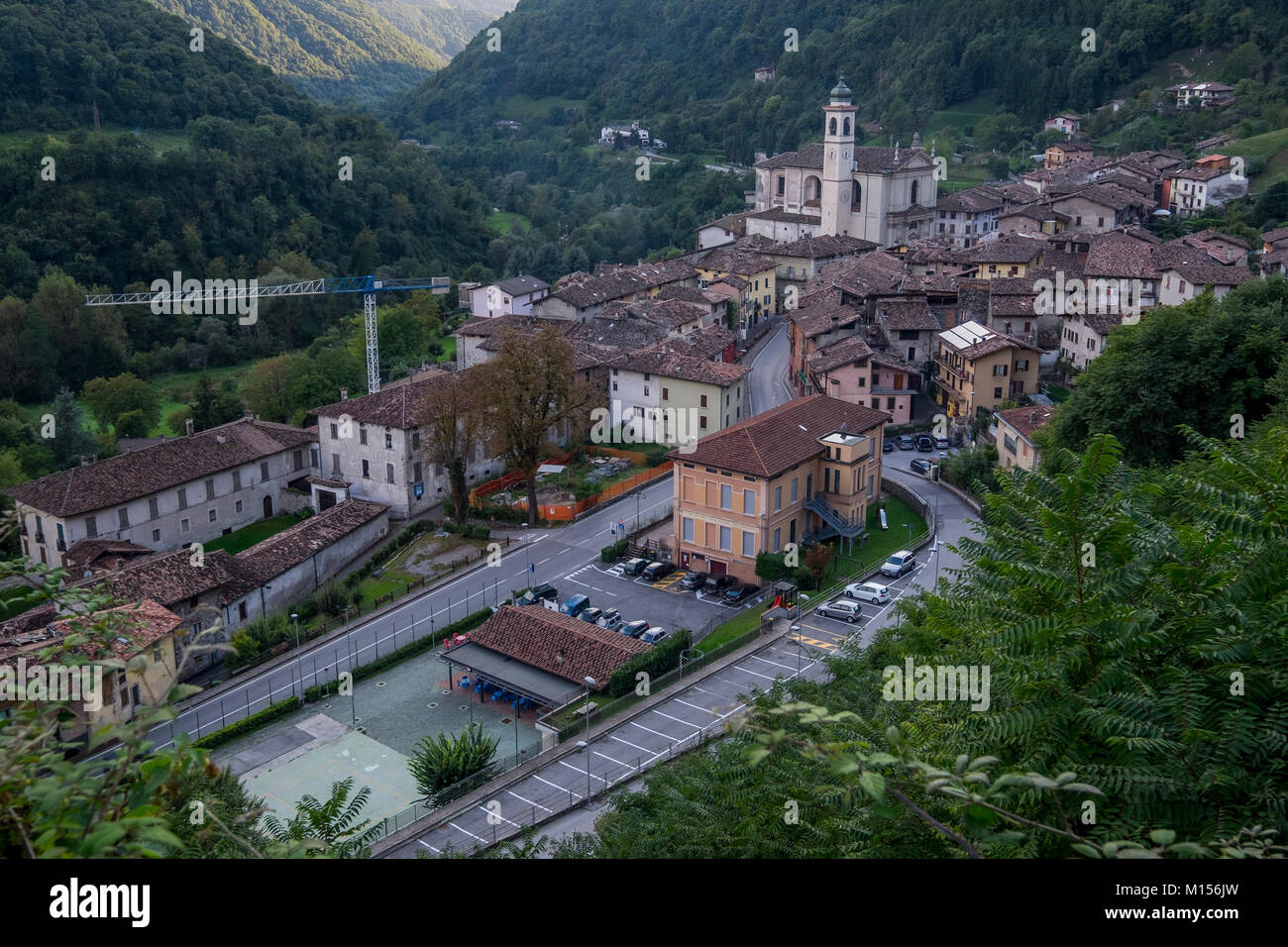 A view of the village of Lavenone, Italy. Lavenone is a town in the ...