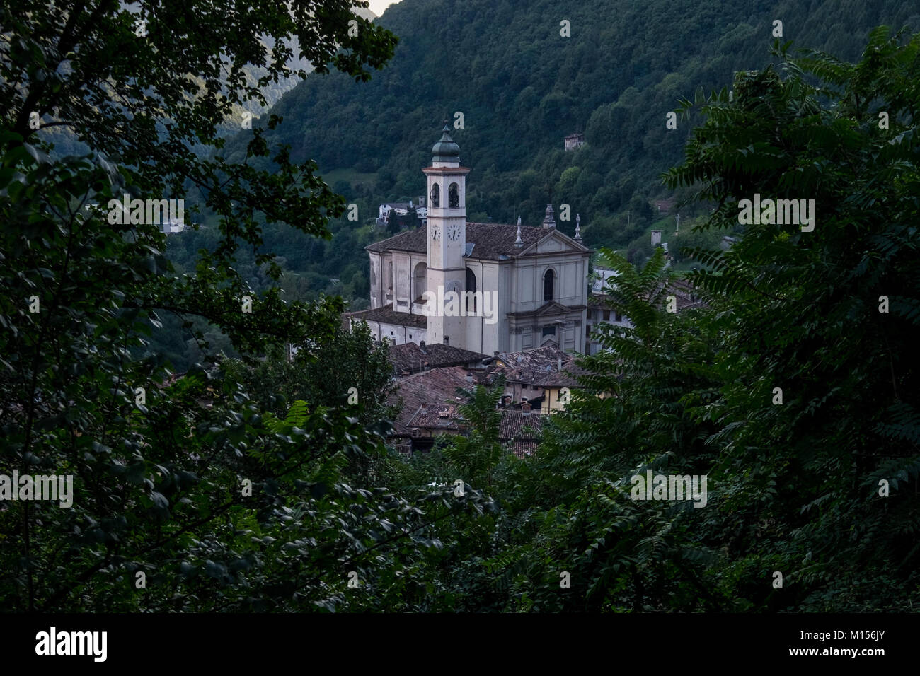 A view of the village of Lavenone, Italy. Lavenone is a town in the ...