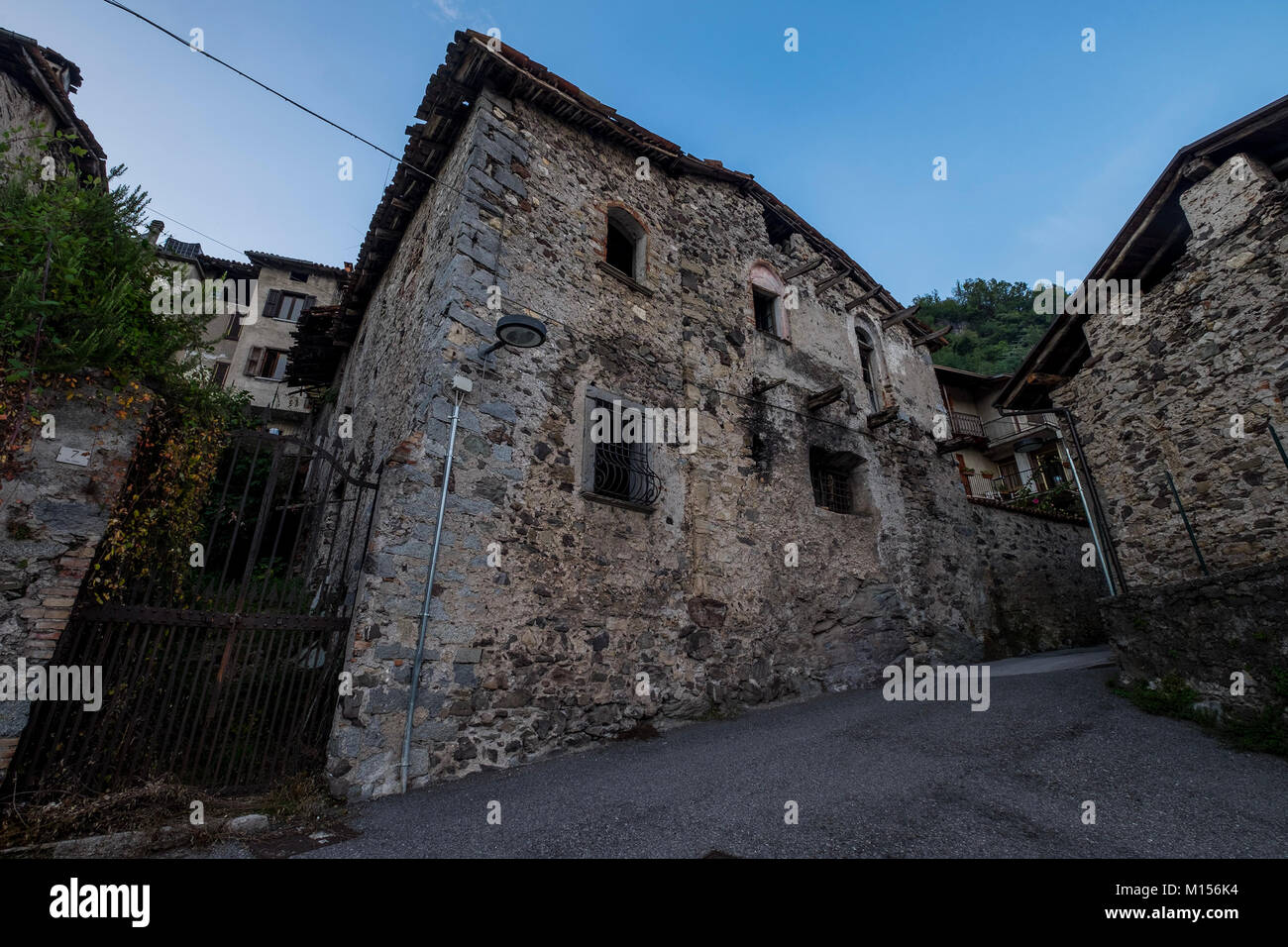 A view of the village of Lavenone, Italy. Lavenone is a town in the ...