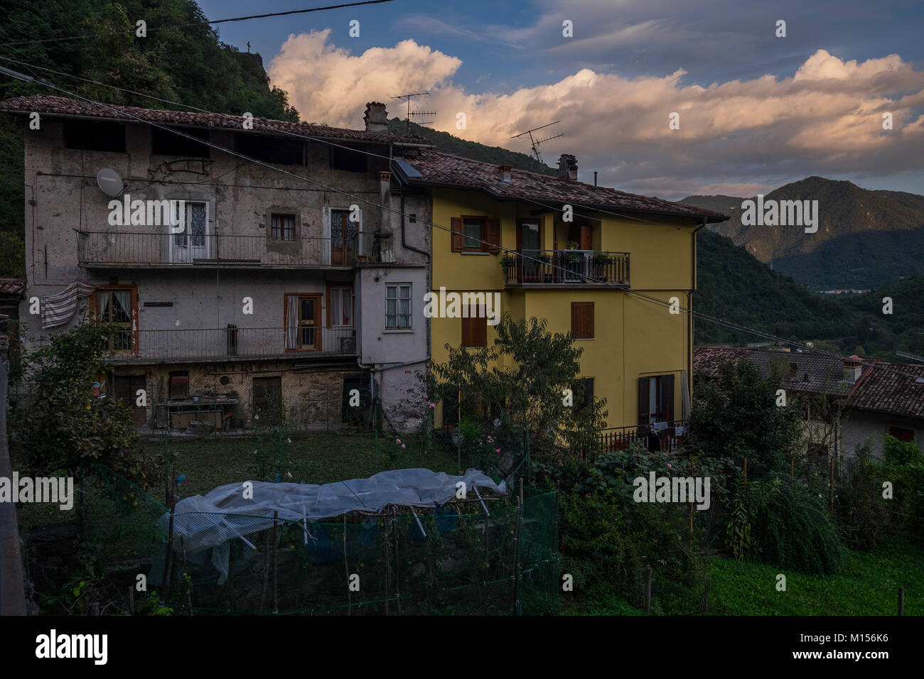 A view of the village of Lavenone, Italy. Lavenone is a town in the ...