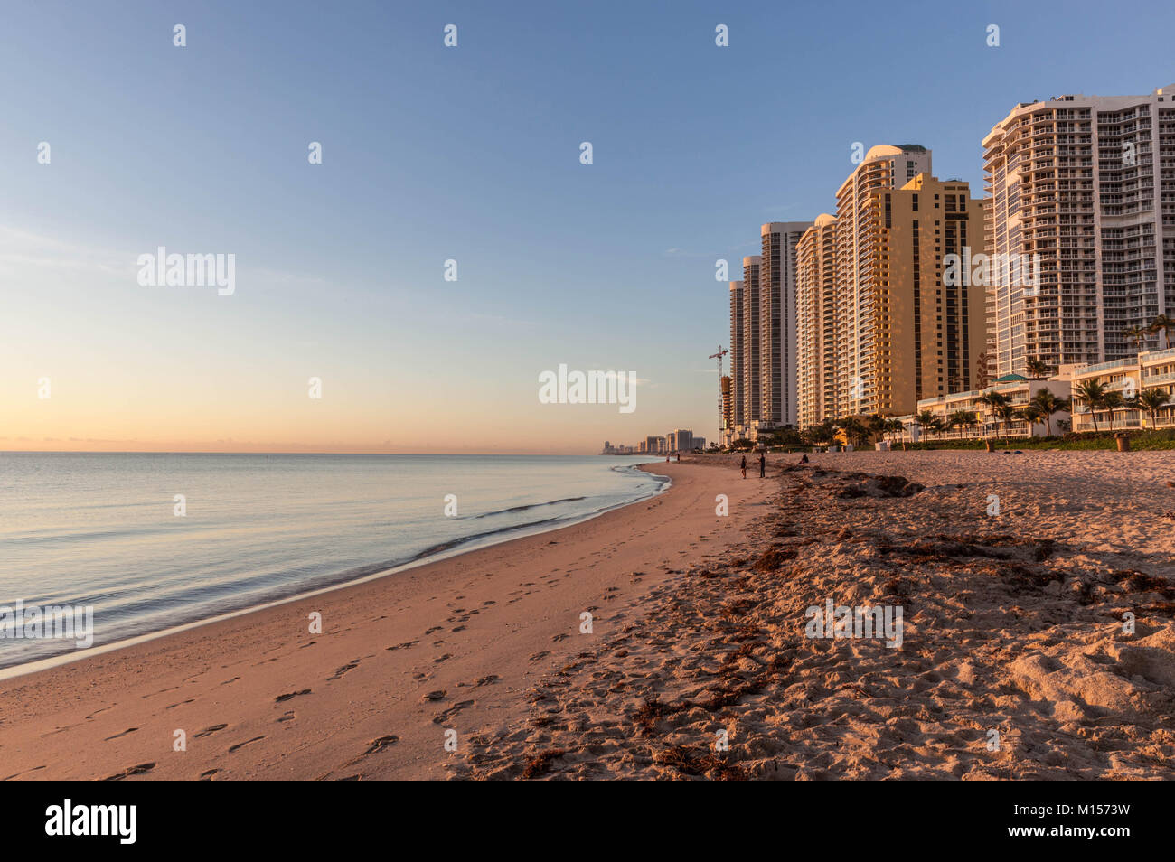 Sunny Isles Beach at the golden hour, South Florida, USA Stock Photo ...