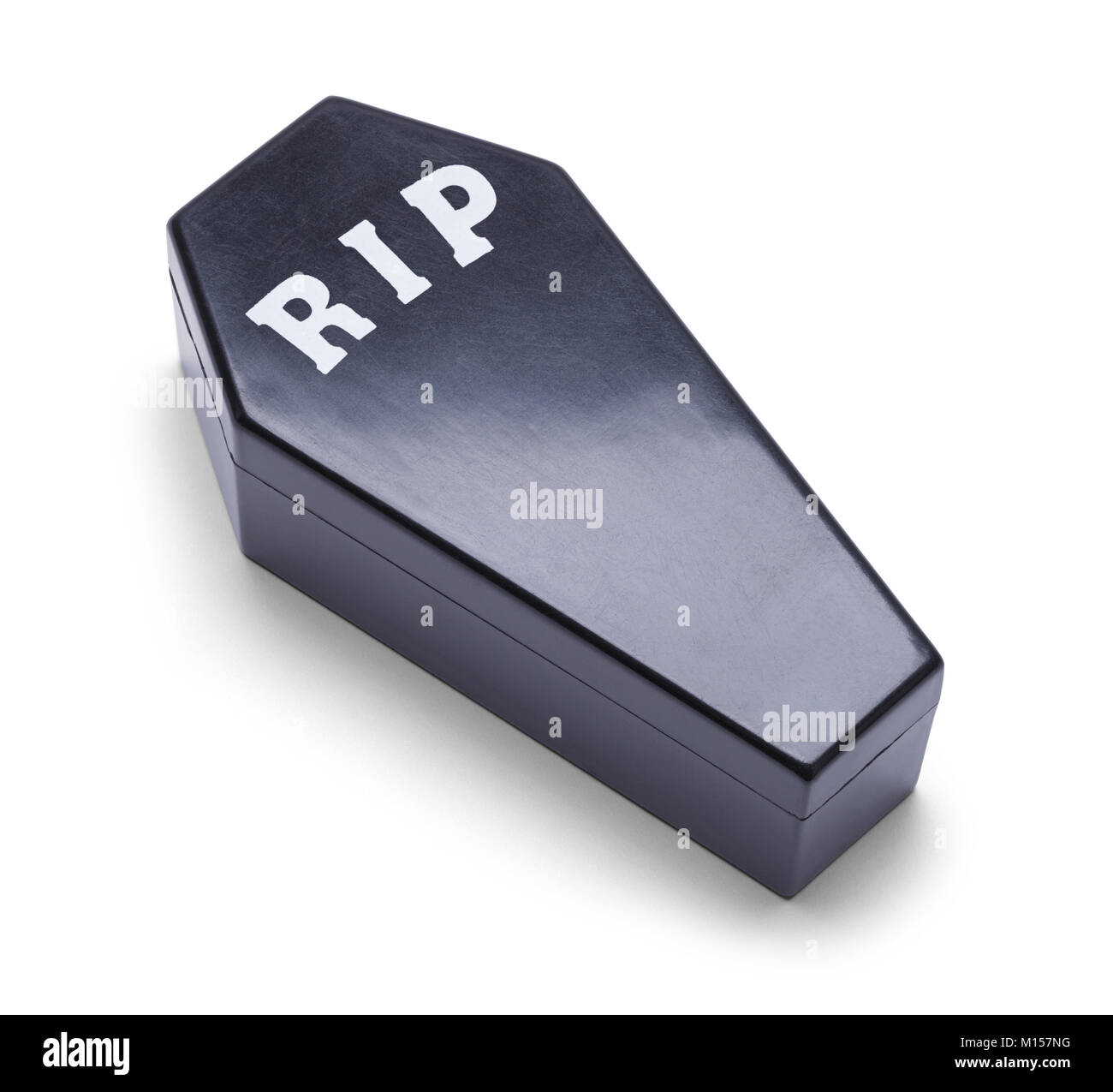 Black Plastic Coffin Isolated on a White Background Stock Photo - Alamy