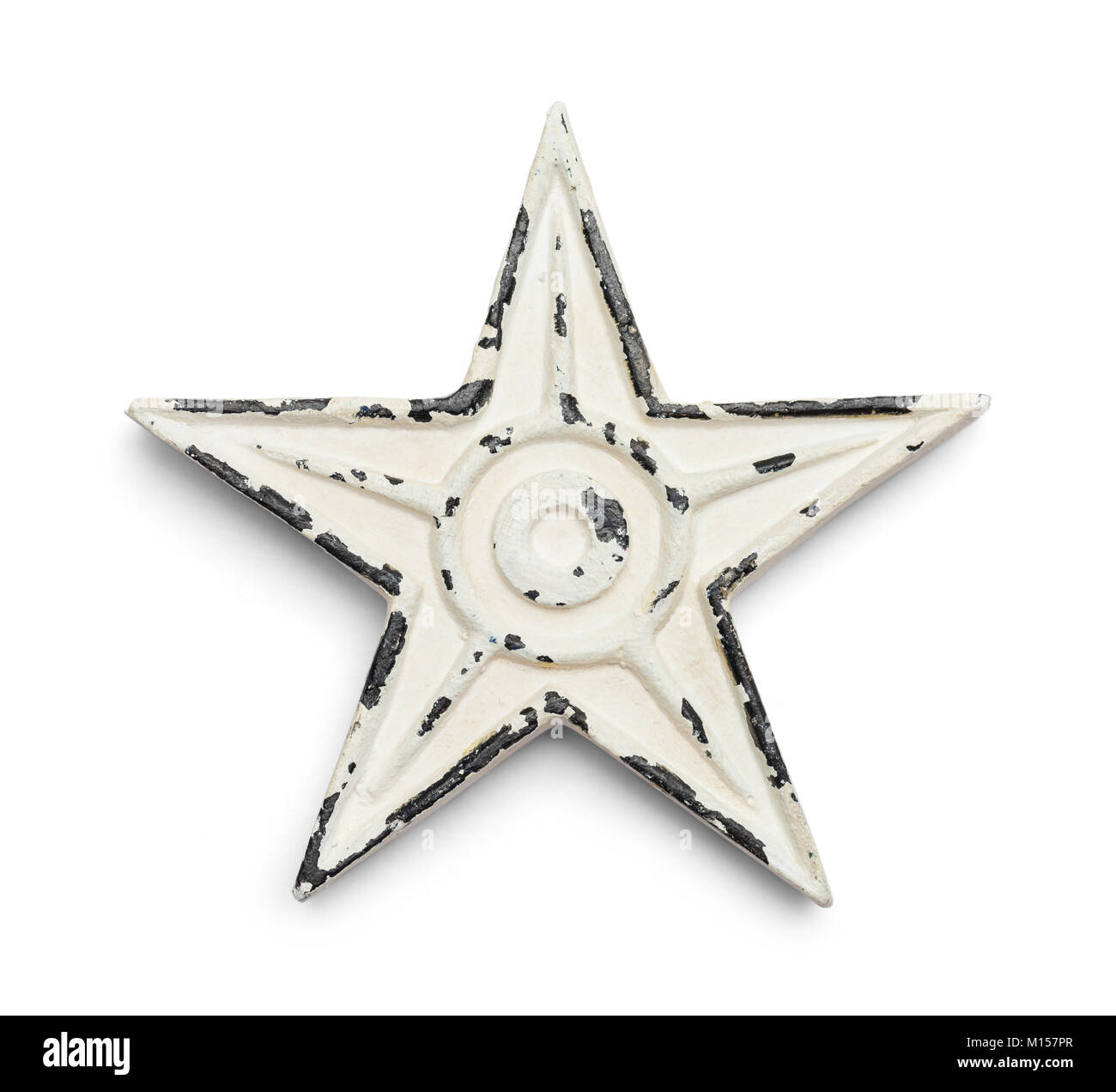 Worn Rustic Painted Star Isolated on a White Background Stock Photo - Alamy