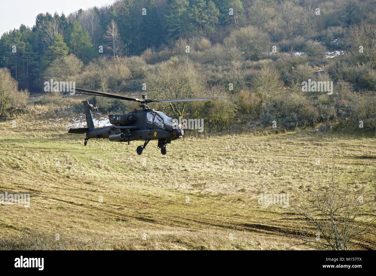 An AH-64 Apache attack helicopter crew with the 1st Attack ...