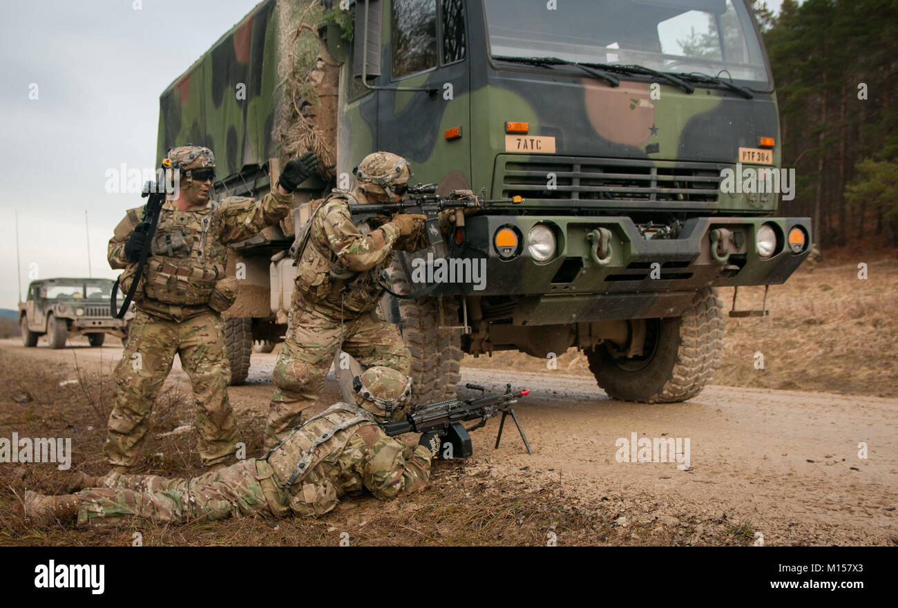 Soldiers assigned to Company B, 1st Battalion, 18th Infantry Regiment ...