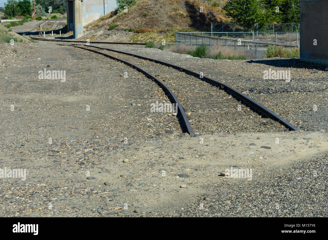 Railroad siding used to load rail cars. Pasco Washington Stock Photo ...