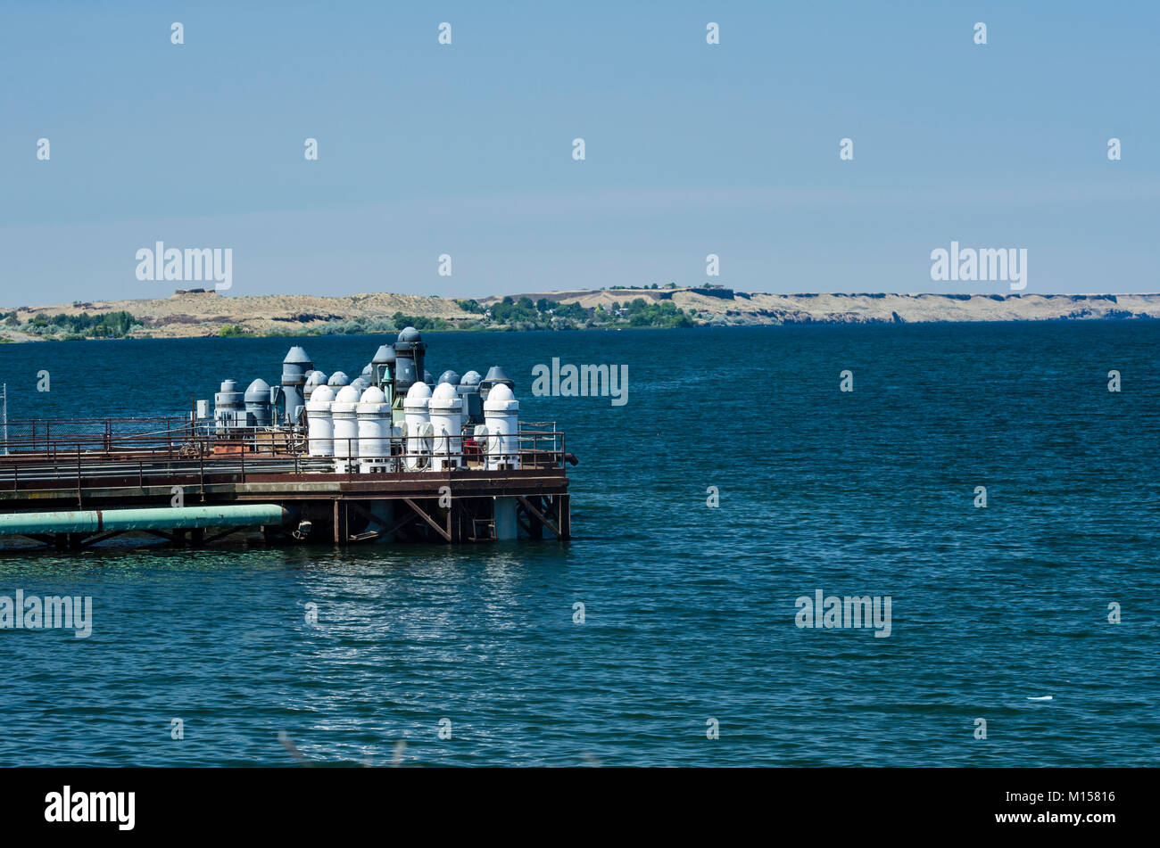 Pumping station on the Columbia river to provide water for irrigation ...