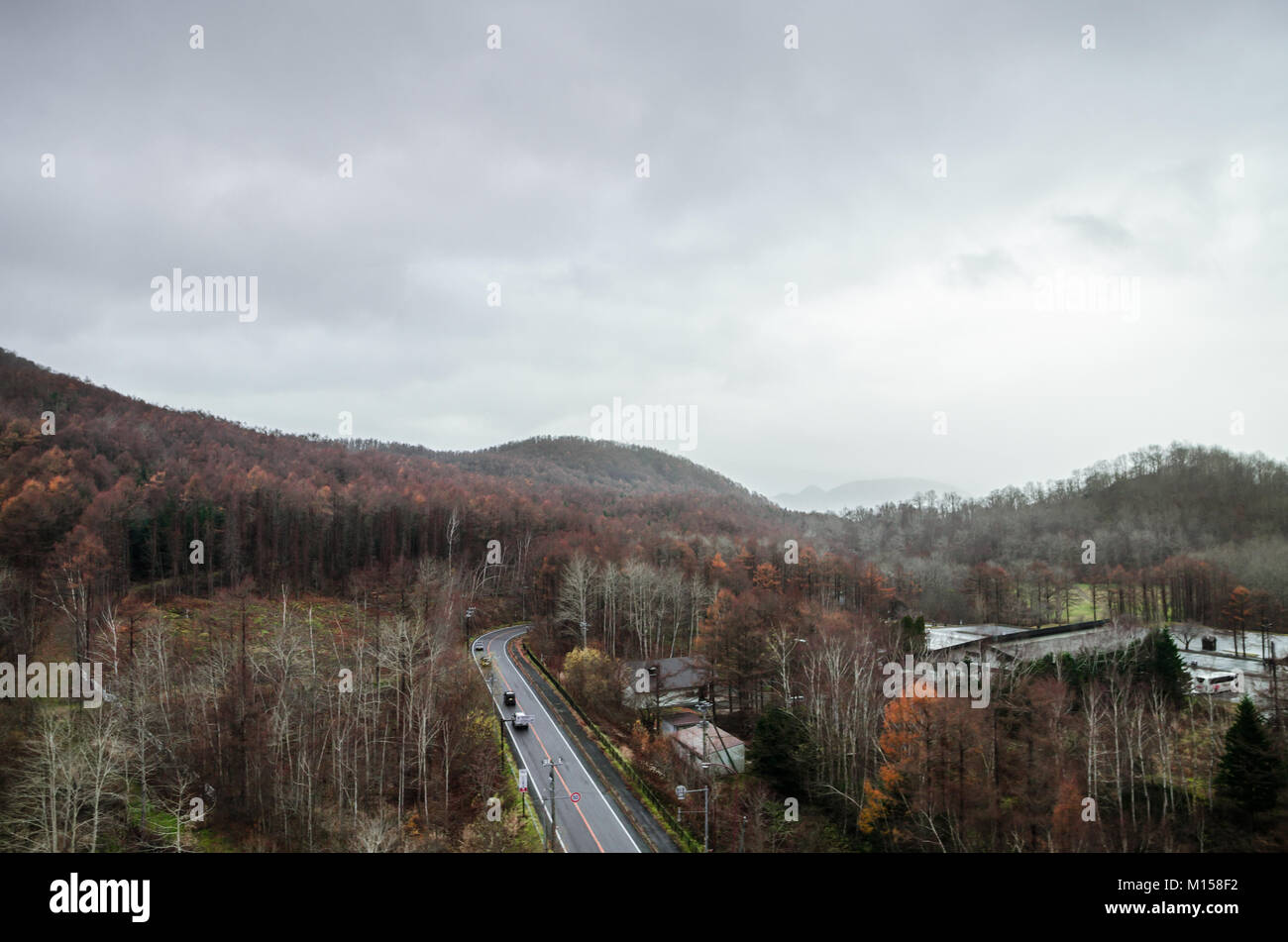 Panoramic views over Lake Toya from Mount. Usu Ropeway. The ropeway ...