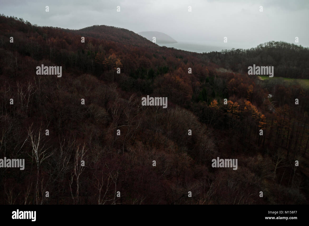 Panoramic views over Lake Toya from Mount. Usu Ropeway. The ropeway ...