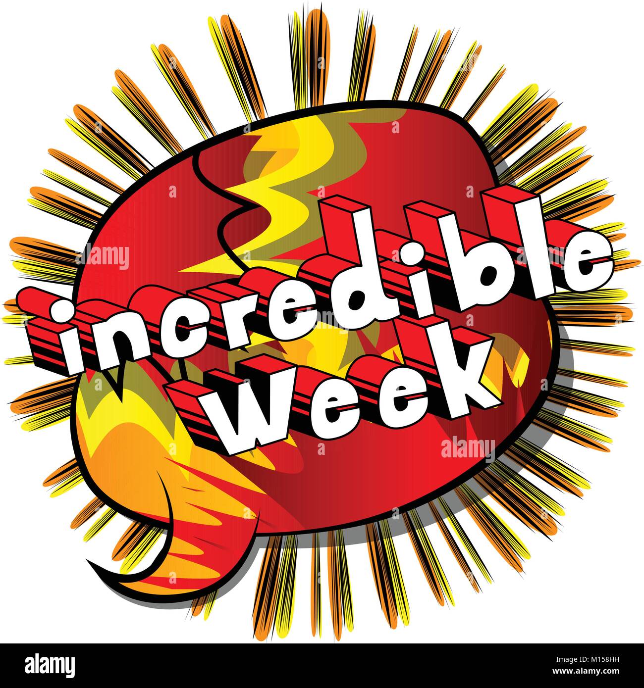 Incredible Week - Comic book style phrase on abstract background Stock ...
