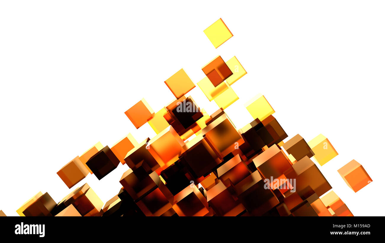 Abstract Image Of Cubes Background In Orange Toned Stock Photo - Alamy