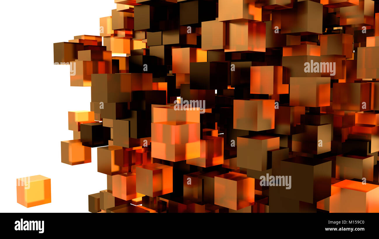 A Orange Cubes Abstract Background Stock Photo - Alamy