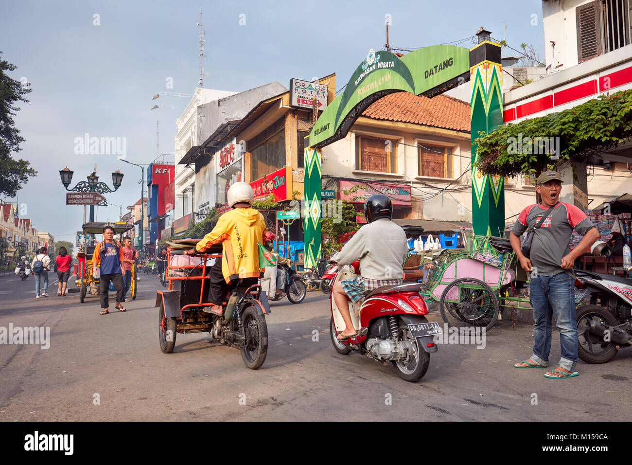 Traffic on Malioboro Street. Yogyakarta, Java, Indonesia Stock Photo ...