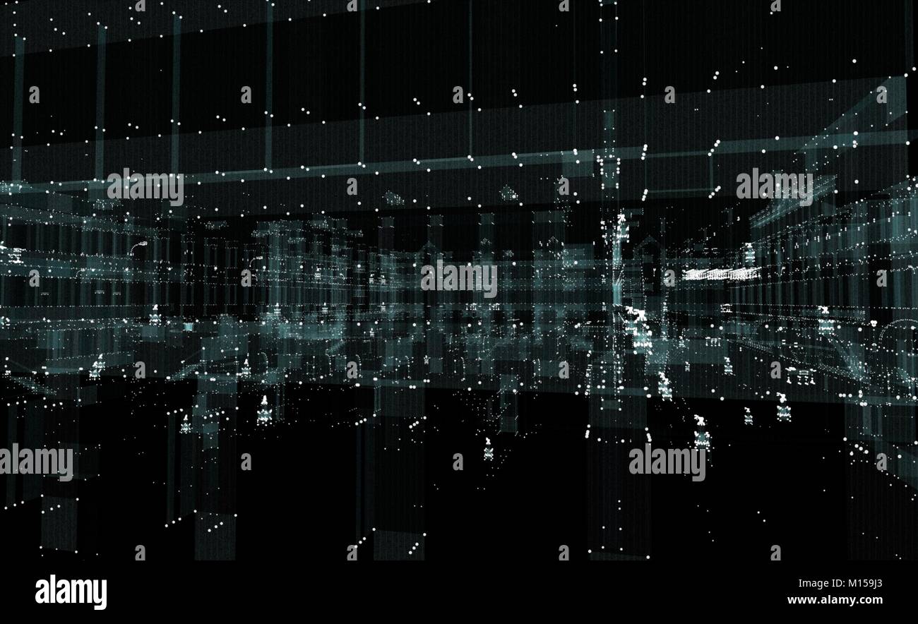 Abstract 3d city rendering Stock Photo - Alamy