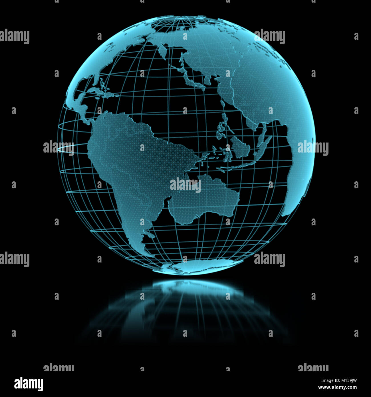 Blue shining transparent earth globe Stock Photo - Alamy