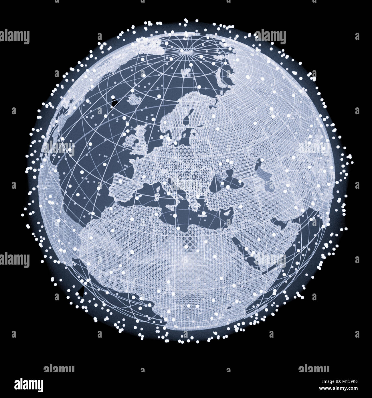 Abstract Telecommunication Earth Map Stock Photo - Alamy