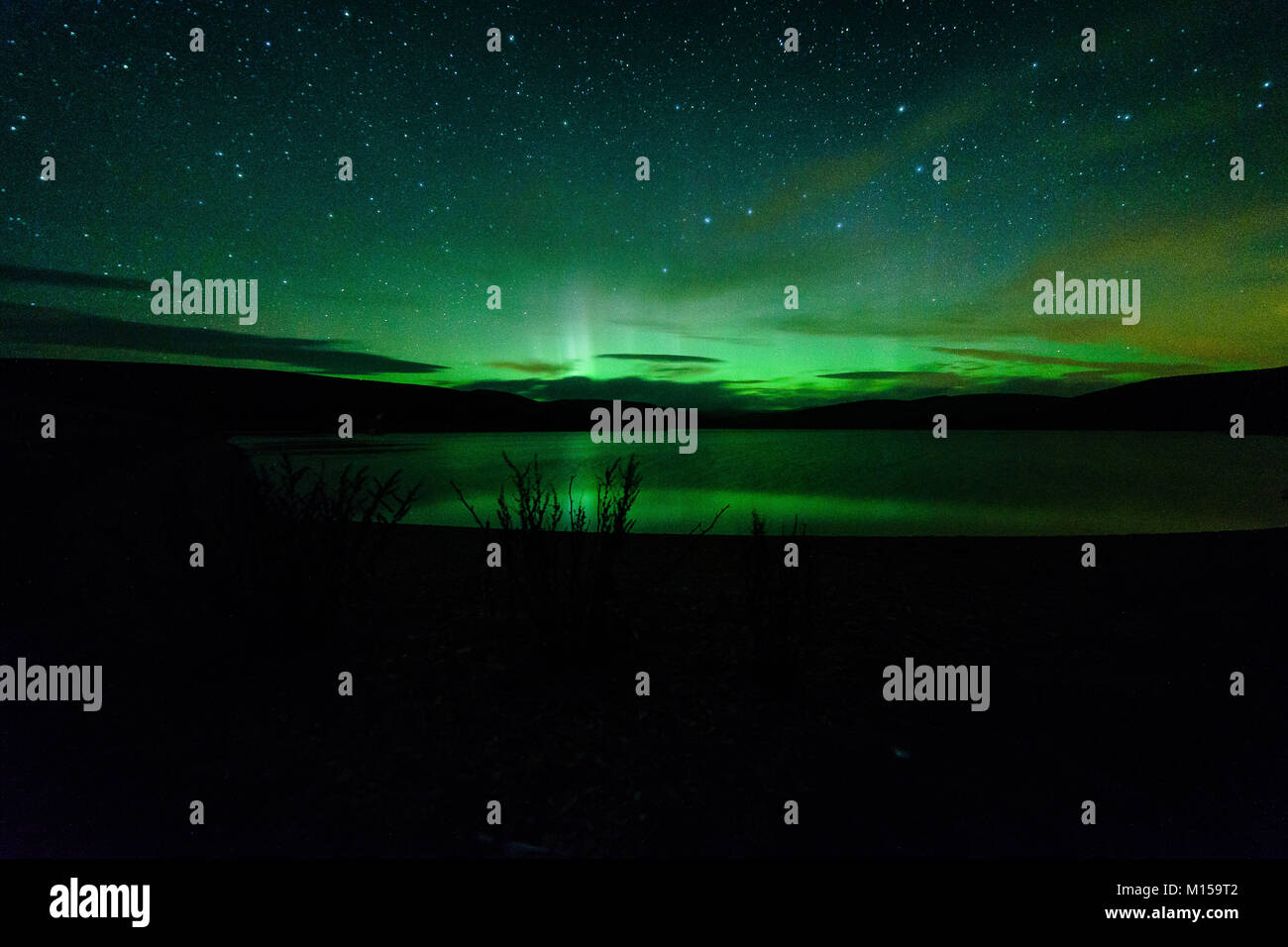 Aurora Borealis, Backwater Reservoir, Glenisla, Angus Stock Photo - Alamy