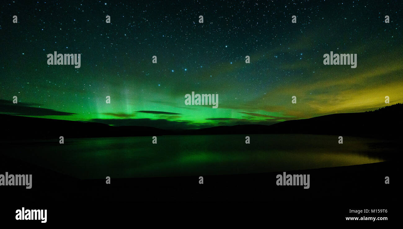 Aurora Borealis, Backwater Reservoir, Glenisla, Angus Stock Photo - Alamy