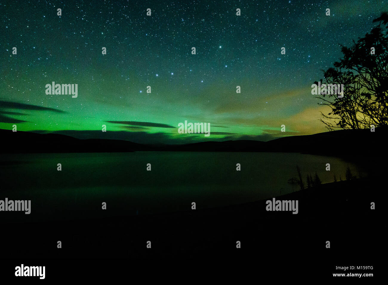 Aurora Borealis, Backwater Reservoir, Glenisla, Angus Stock Photo - Alamy