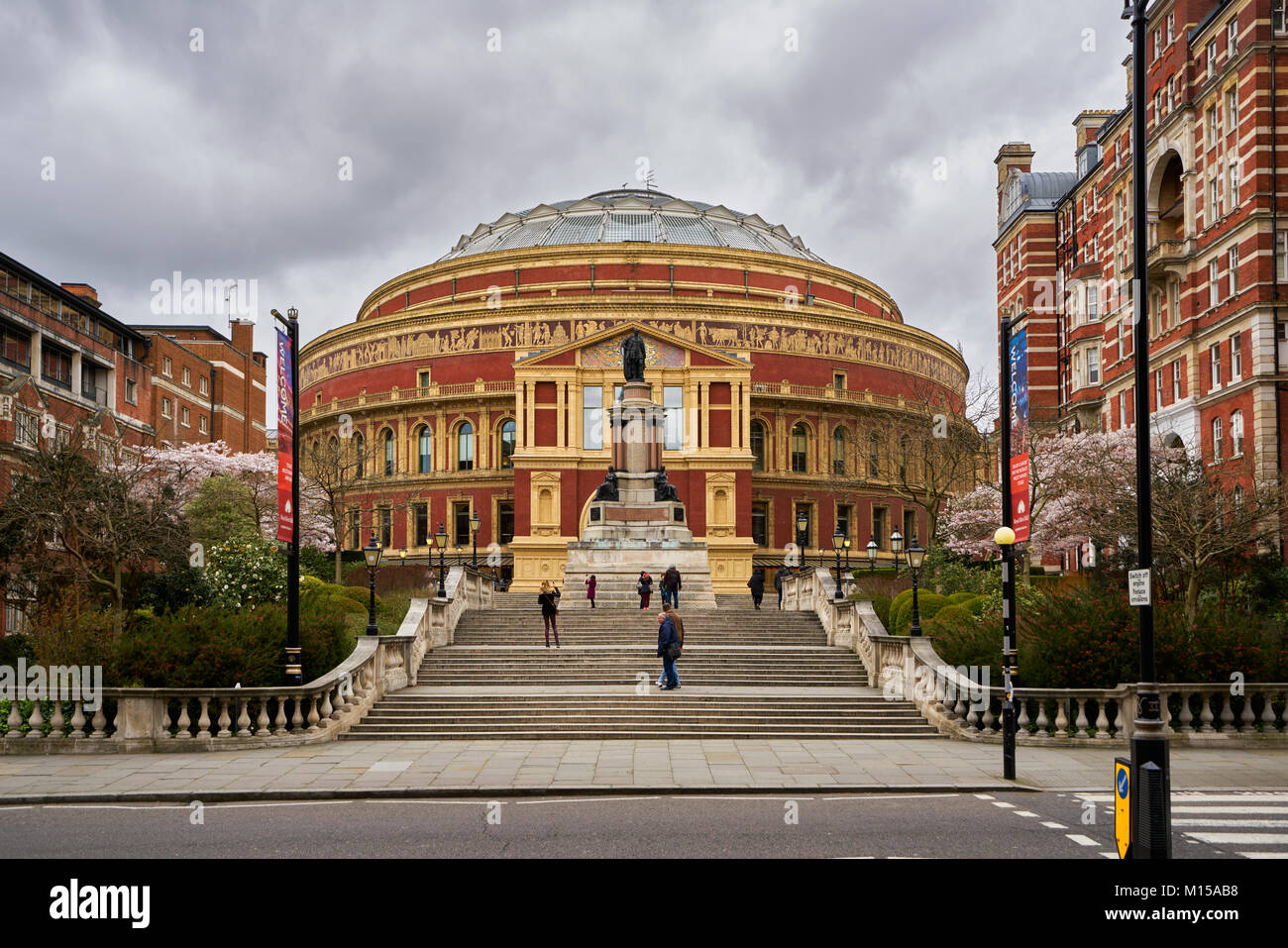 London, England - April 8, 2016: The Royal Albert Hall facade in London ...